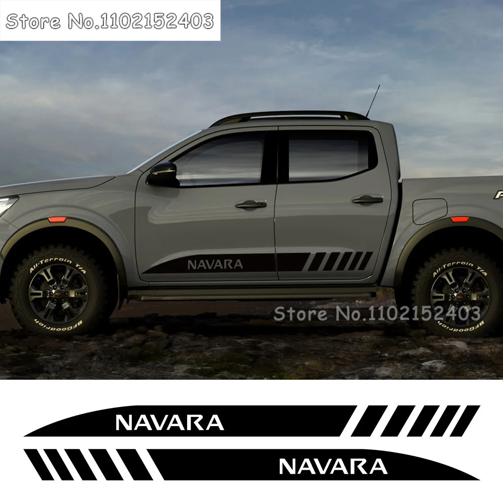 Door-Side-Skirt-Stripes-Stickers-For-Nissan-Navara-NP300-Truck-Graphic ...