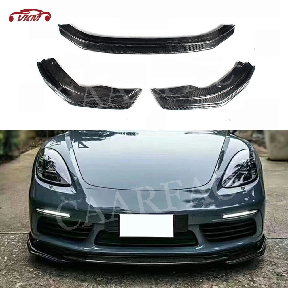 Carbon-Fiber-Front-Bumper-Lip-Spoiler-Aprons-Splitters-fit-for-Porsche ...