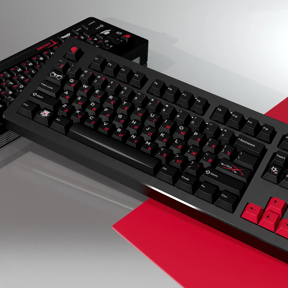 Inky X Domikey Cherry Amore Red Abs Doubleshot Keycap For Mx Stem ...