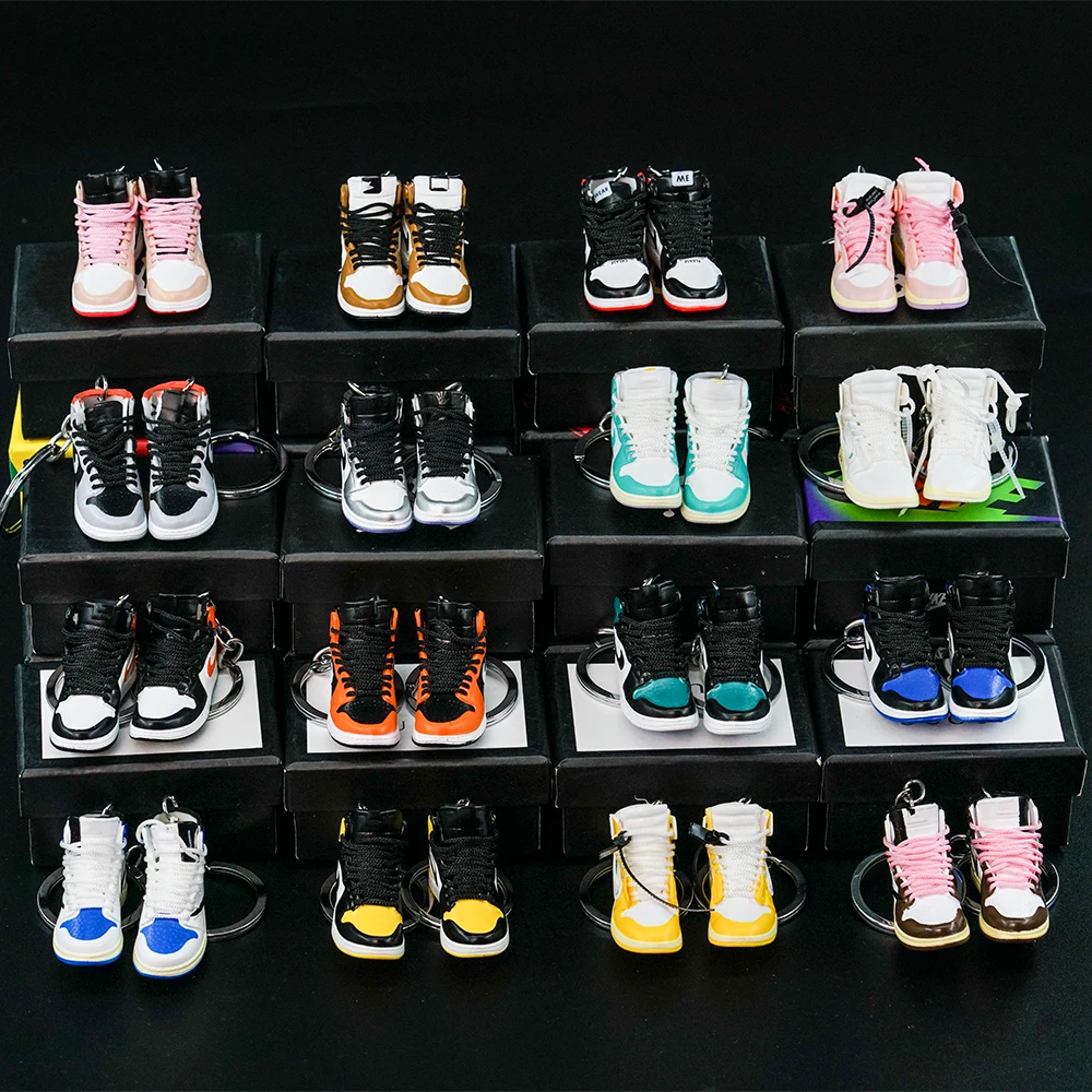 5-pairs-Radom-3D-sneaker-keychain-basketball-shoes-model-keychain ...