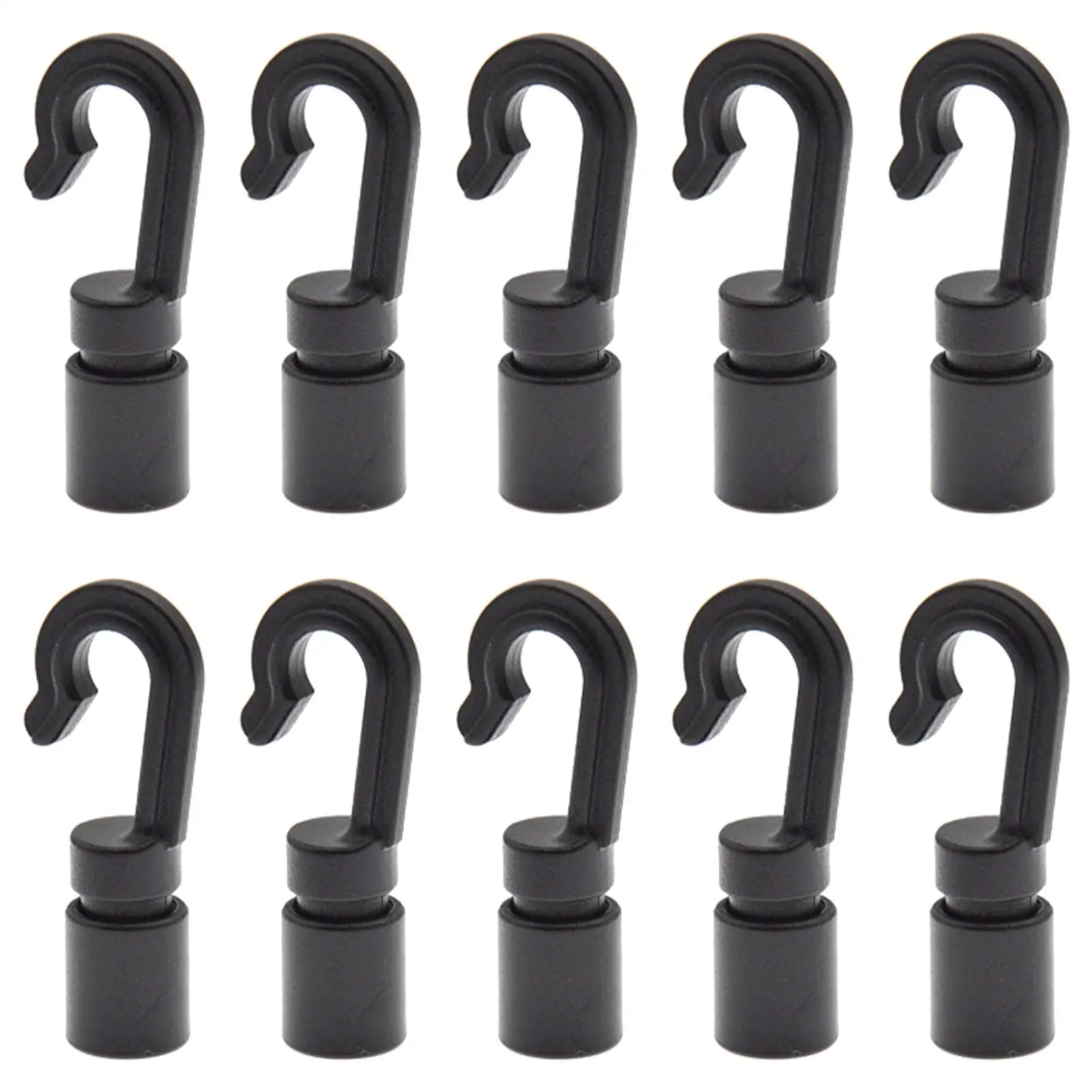 10 Cord Hooks Rope Terminal Ends Plastic for Resistance Bands Kayaks ...