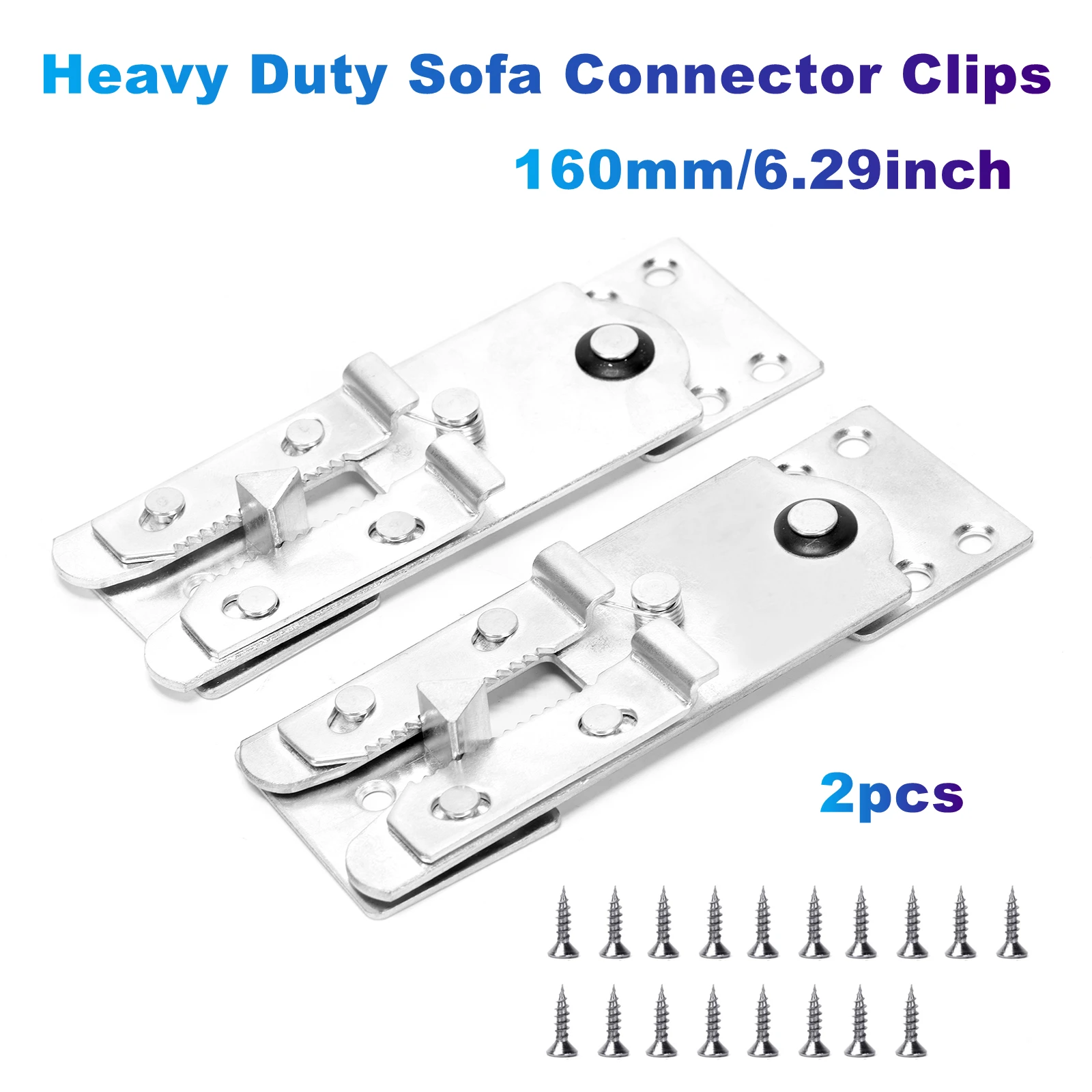 2pcs/lot Heavy Duty Sofa Connector Clips 160mm/6.29inch With Screws For ...