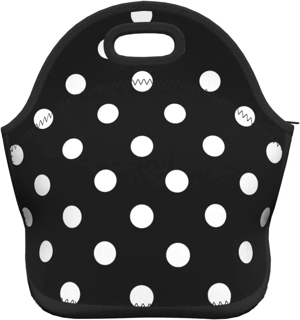 White-And-Black-Polka-Dot-Lunch-Box-Reusable-Lunch-Bag-Tote-Bag ...