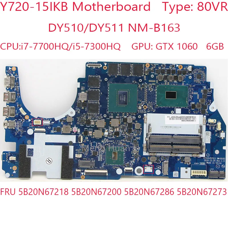 Y720-15IKB-Motherboard-NM-B163-5B20N67218-5B20N67200-5B20N67286 ...
