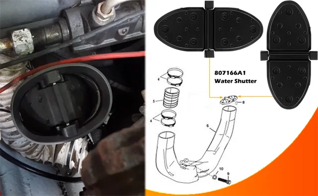 New Set Of 2 Water Shutter Kits For Mercruiser V8 And V6 807166A1