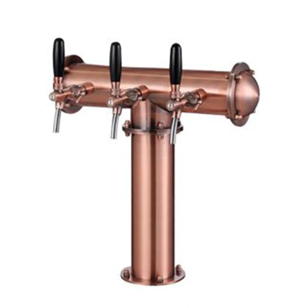 T Type Bronze Color Beer Tower, 3lines Beer Column, Pub Beer Column ...