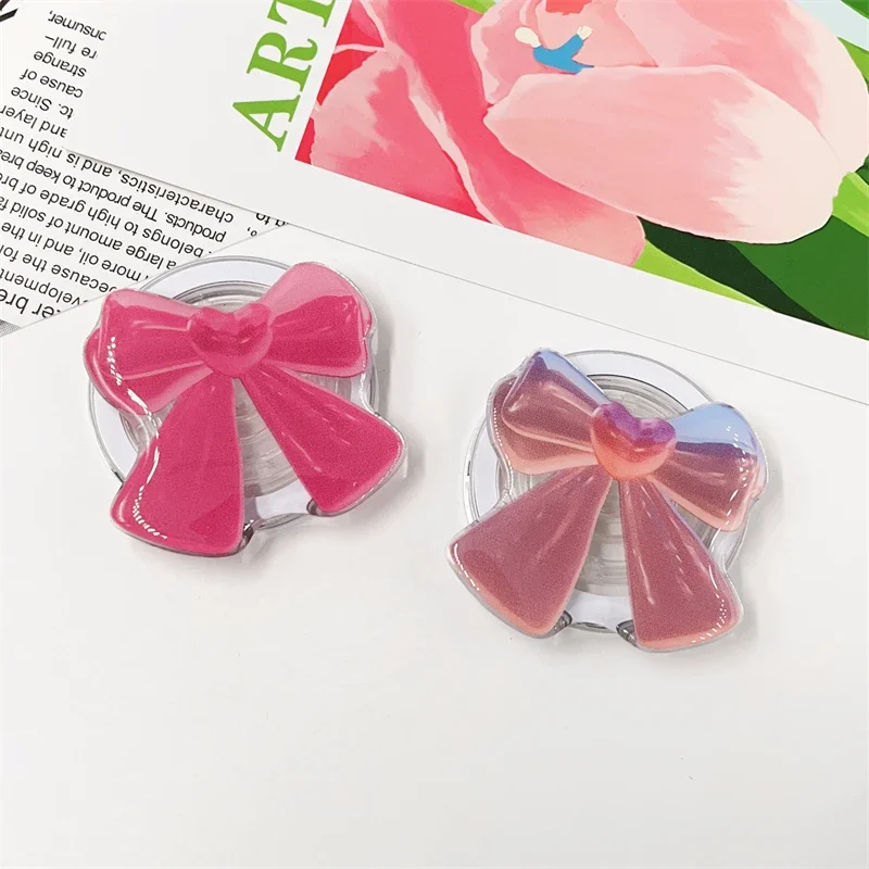 Korean Cute Cartoon Pink Bow Magnetic Holder Grip Tok Griptok Phone ...