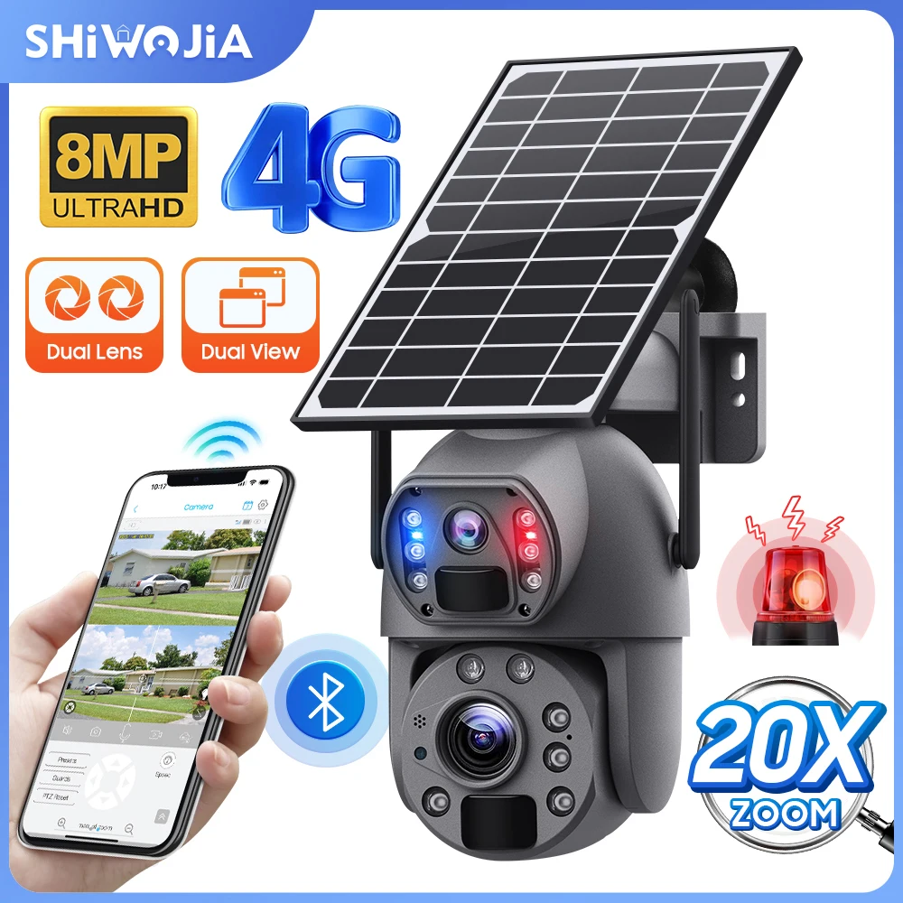 SHIWOJIA-Solar-Camera-4G-Sim-4k-8MP-20X-Zoom-Dual-Lens-Recording ...
