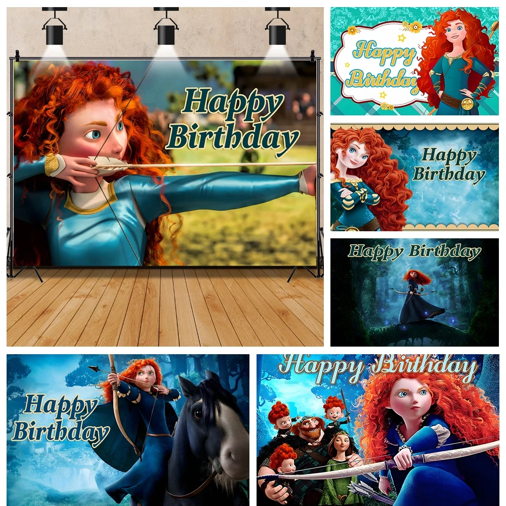 Disney Brave Heart Legend Merida Cartoon Cute Girls Birthday Party ...