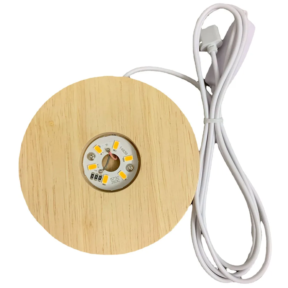 6-6cm-Round-Wood-Luminous-Base-Wooden-LED-Lamp-Holder-USB-Interface ...