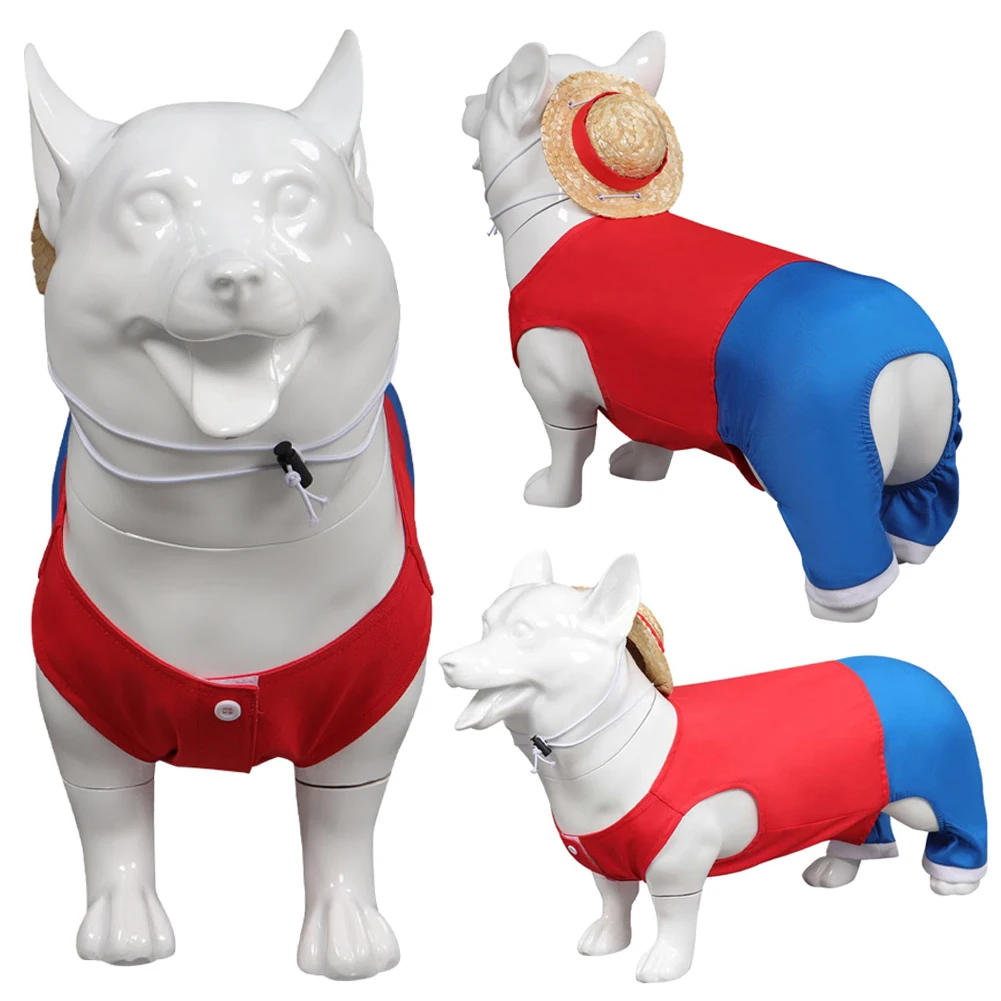 Small-Medium-Dog-Cosplay-Costume-Monkey-D-Luffy-Fantasy-Anime-One-Piece ...