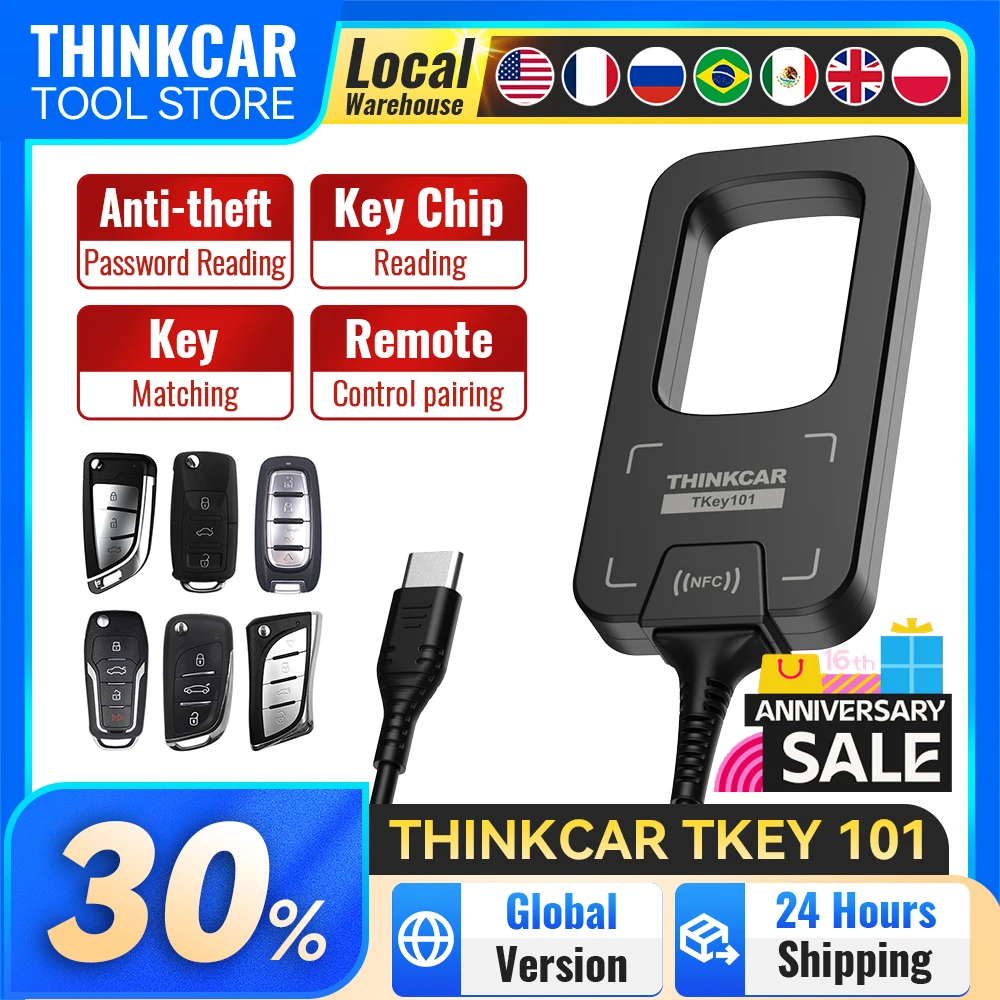 THINKCAR TKEY 101 Key Programming Tools Key Chips Reading Remote ...