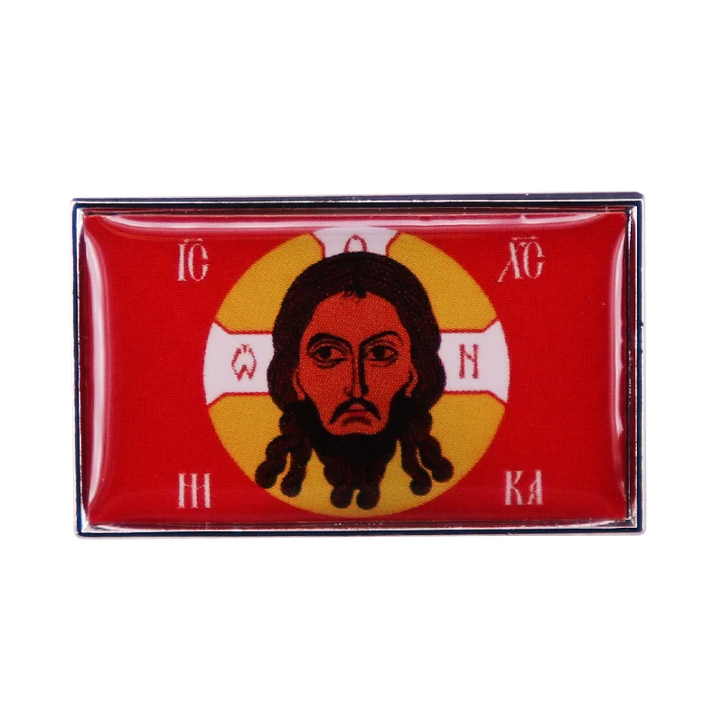 2021 Russia Jesus Christ Religion Faith Face Flag Brooch Russian ...