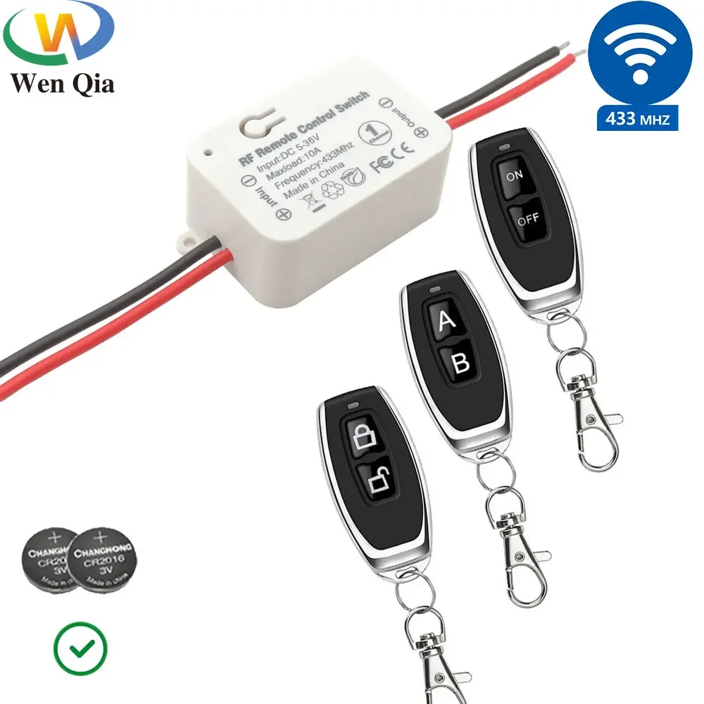 12V-24V-Wireless-Remote-Control-Switch-DC-RF433MHz-Wet-Contact-Switch ...