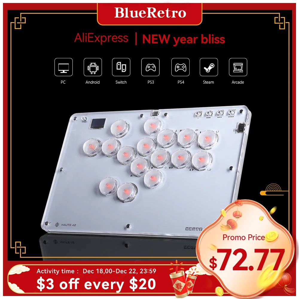 Haute42-Arcade-Joystick-Hitbox-Controller-Arcade-Fighting-Game-keyboard ...