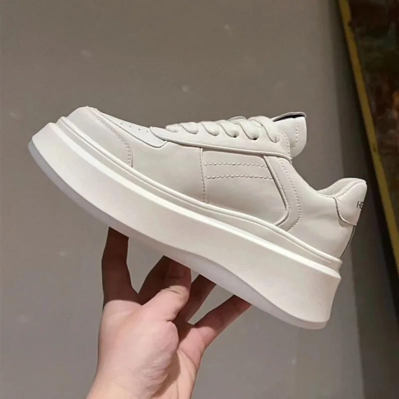 Thick-Platform-Sneakers-Women-Girls-Designer-Pu-Leather-Casual-Loafers ...