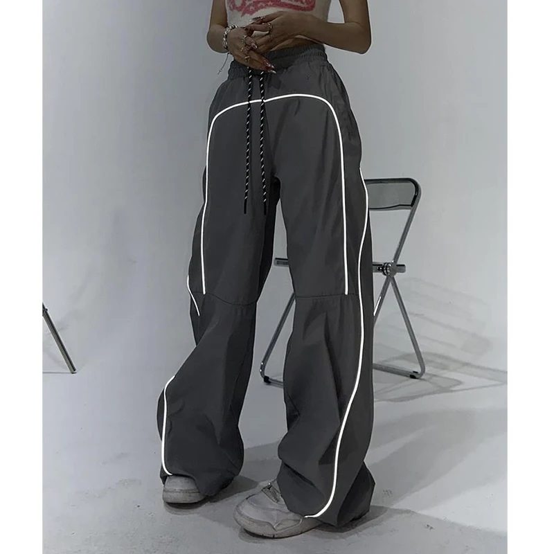 Deeptown-Striped-Reflective-Parachute-Pants-Women-Harajuku-Oversized ...