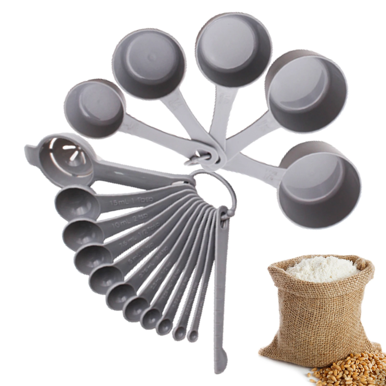Plastic-Measuring-Spoon-Set-with-Scale-Home-Kitchen-Flour-Food-Stick ...