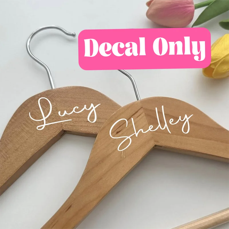 Personalized-Wedding-Hanger-Sticker-With-Name-Bridal-Party-Decal-Custom ...