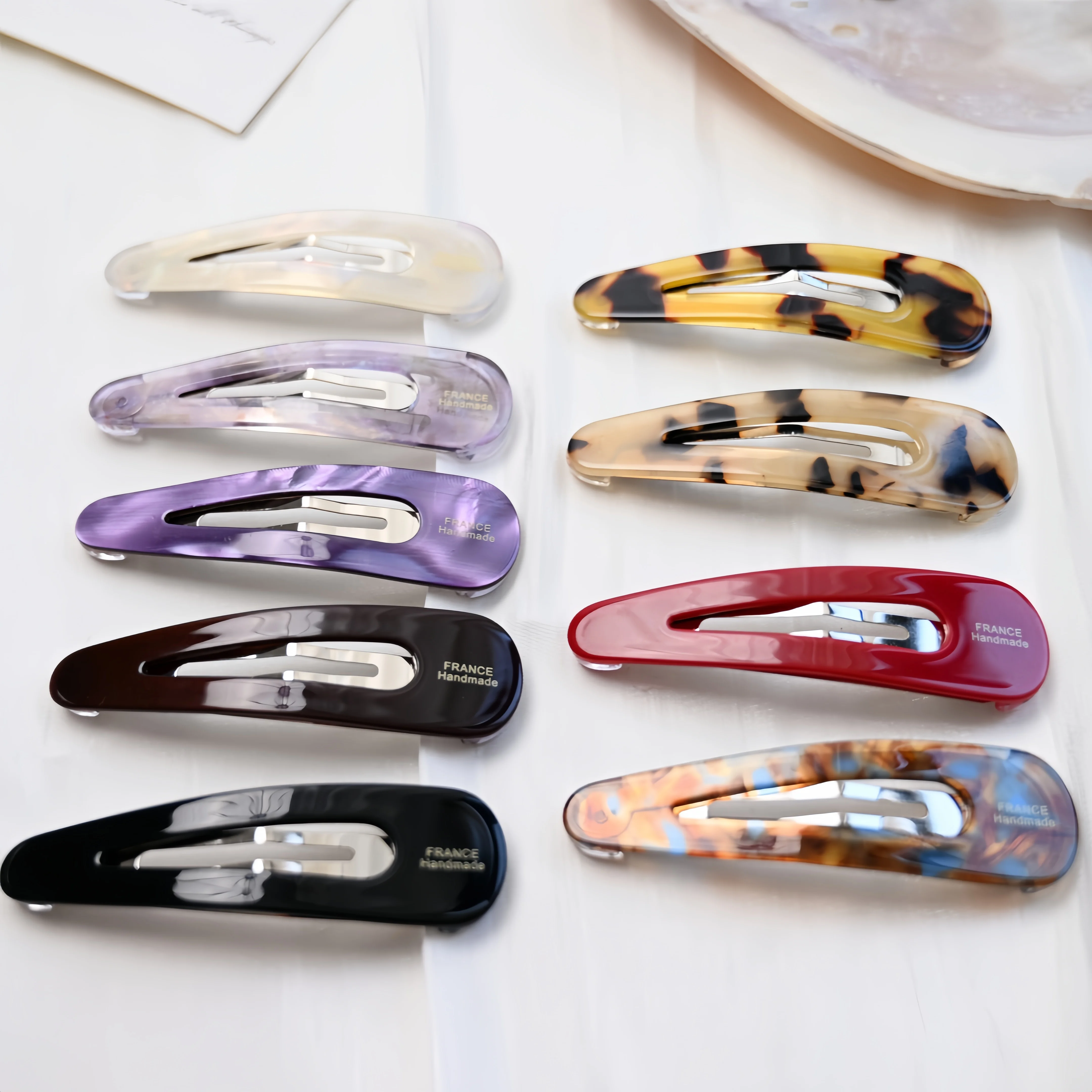 Red-HairClips-Black-Snap-Clips-for-Girls-and-Women-Acetate-Barrettes ...