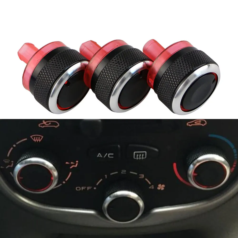 Car AC Knob for Peugeot 206 207 2006-2011 for Citroen C2 2007-2011 3Pcs ...
