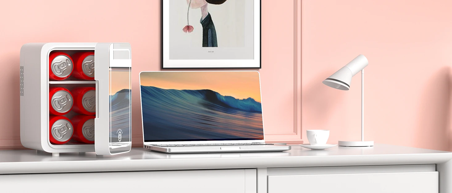 Мини-холодильник с зеркалом с регулируемой яркостью, 4 литра, портативный холодильник для ухода ...