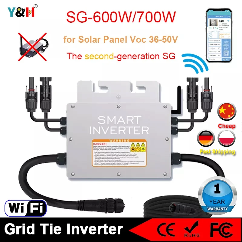 600W 700W Grid Tie Micro Inverter Waterproof MPPT with WIFI ...