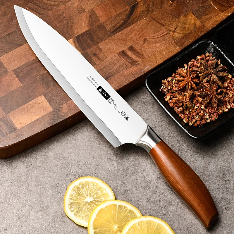 Kitchen chef's slicing knife, women's imitation wood handle sharp ...