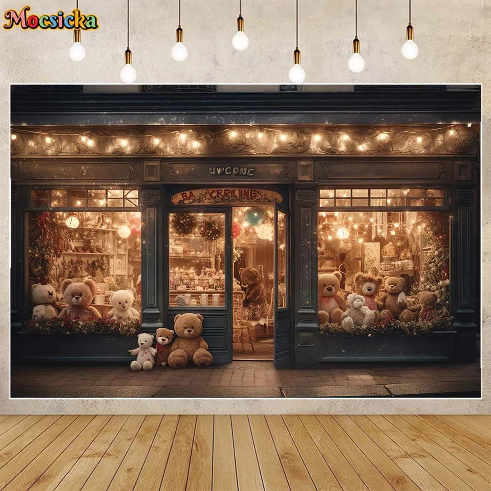Mocsicka-Photography-Background-Winter-Christmas-Window-Toy-Shop-Bear ...