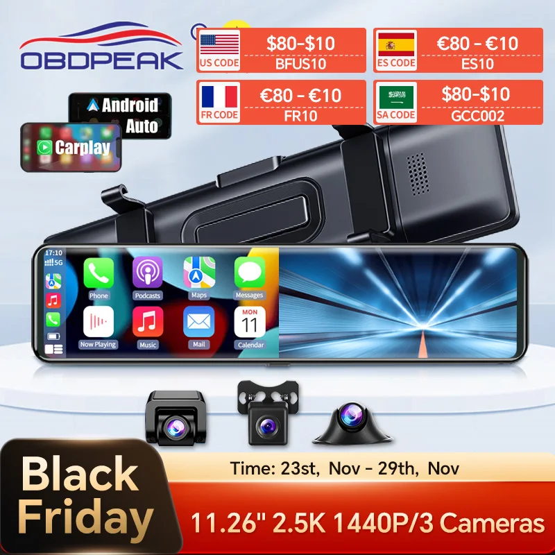 3-Cameras-Dash-Cam-Carplay-Android-Auto-2-5k-2560-1440P-Rearview-Mirror ...