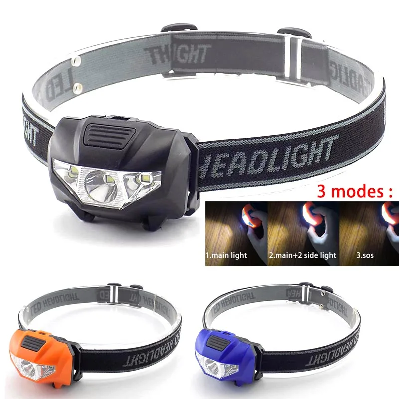 Headlight AAA battery Mini LED headlamp Head Light Torch Lamp Fishing ...