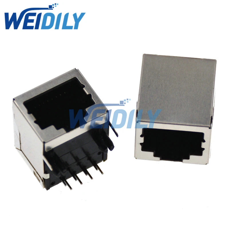 5PCS Per Lot RJ45 Metal 8 Pin Female PCB Right Angle Board Jack Connector 8P8C|metal rj45 ...