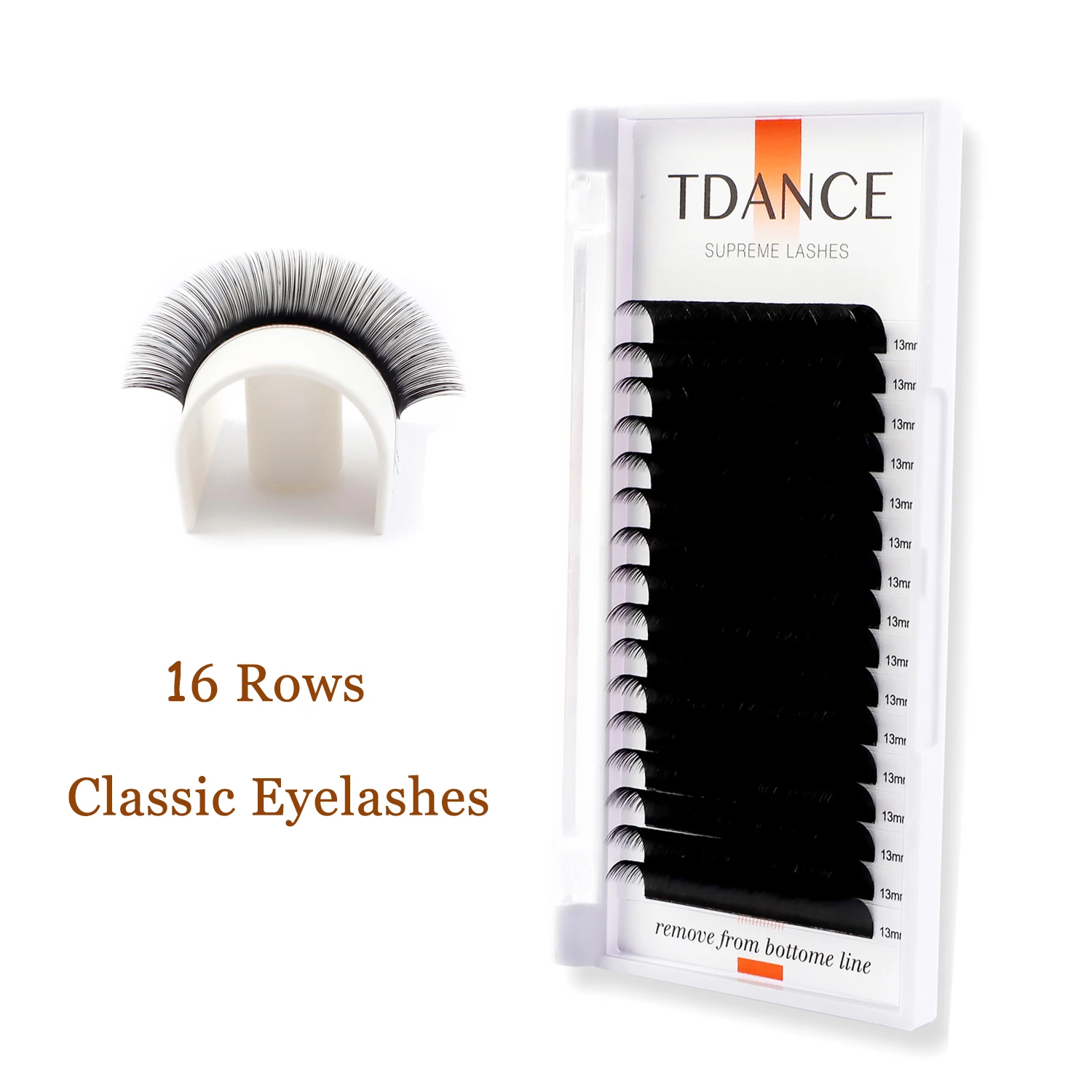 TDANCE-16Rows-Classic-Lash-Dark-Black-Matte-Professionals-Soft-Natural-Faux-Eyelash-Extension ...