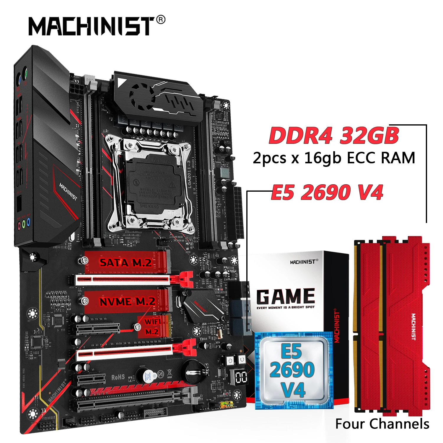 Machinist X99 Motherboard Combo Lga 2011 3 Xeon E5 2690 V4 Kit Cpu Ddr4