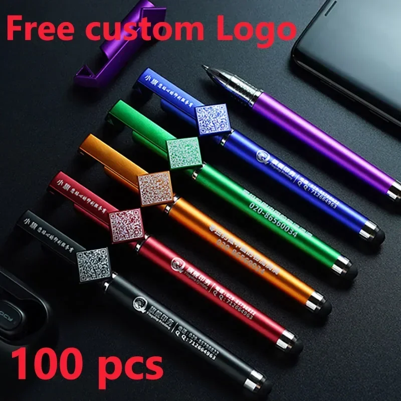 100 Pcs /lot Touch Signature Pen Custom Logo QR Code 0.5mm Black ...