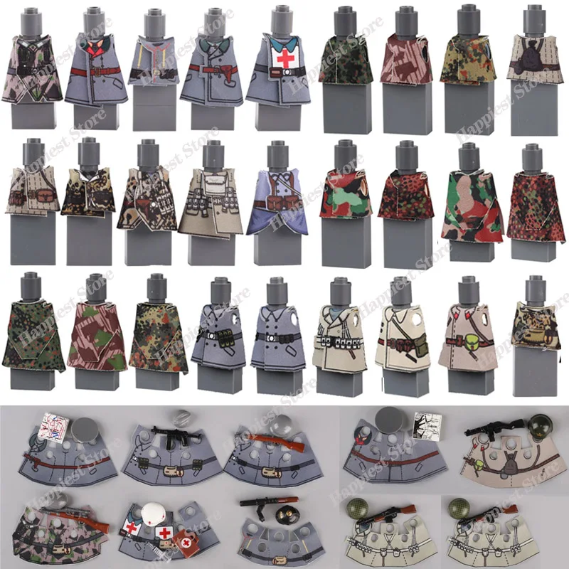MOC-WW2-German-US-Soviet-French-Military-Coat-Cloak-Building-Blocks ...