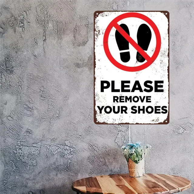 Please Remove Your Shoes Sign Printable DECORATIVE METAL SIGN Please