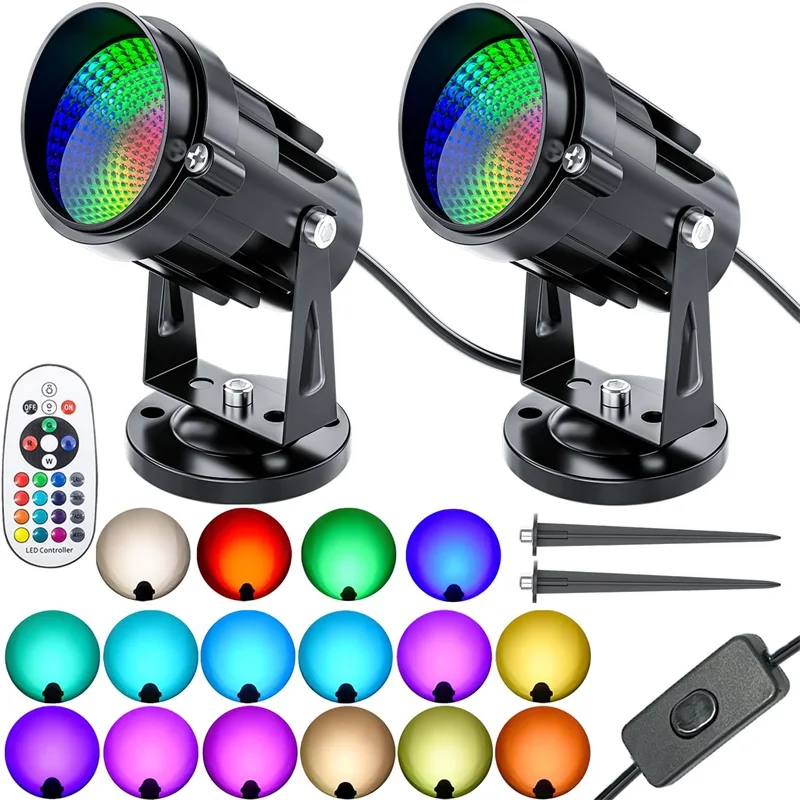 RGBW Spot Light Indoor 10W Up Light with Remote 16 Color Change Indoor ...