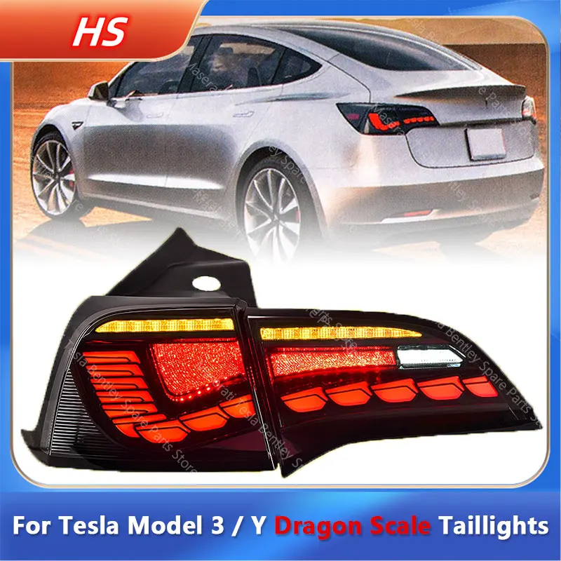 Dragon-Scale-Taillights-Assembly-for-Tesla-Model-3-Model-Y-Modified-LED ...