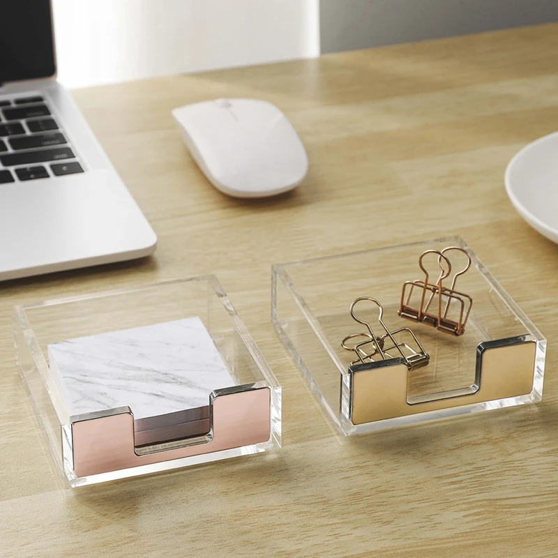 Acrylic Desk Supplies Organizer Accessories | Sticky Notes Memo Pad ...