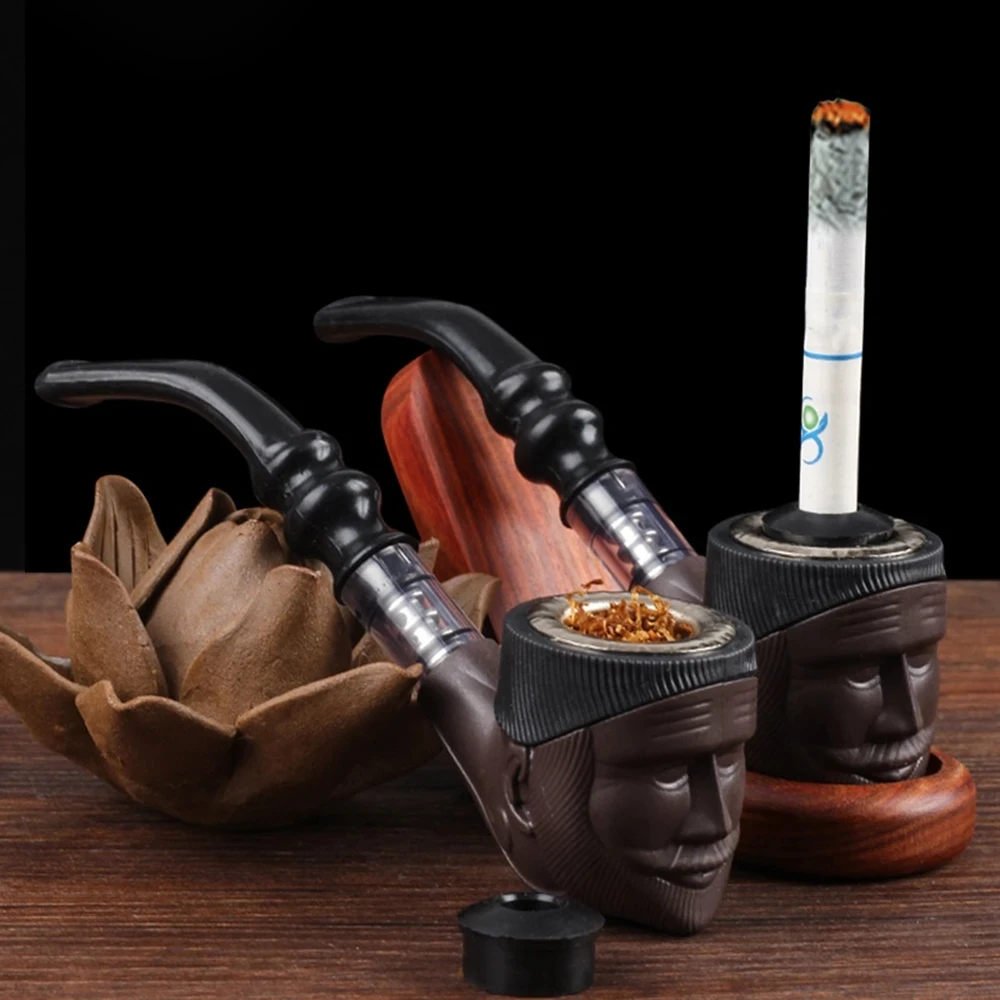 Classic-Resina-Smoking-Pipe-Tobacco-Cigarro-Dual-purpose-Face-Humana ...