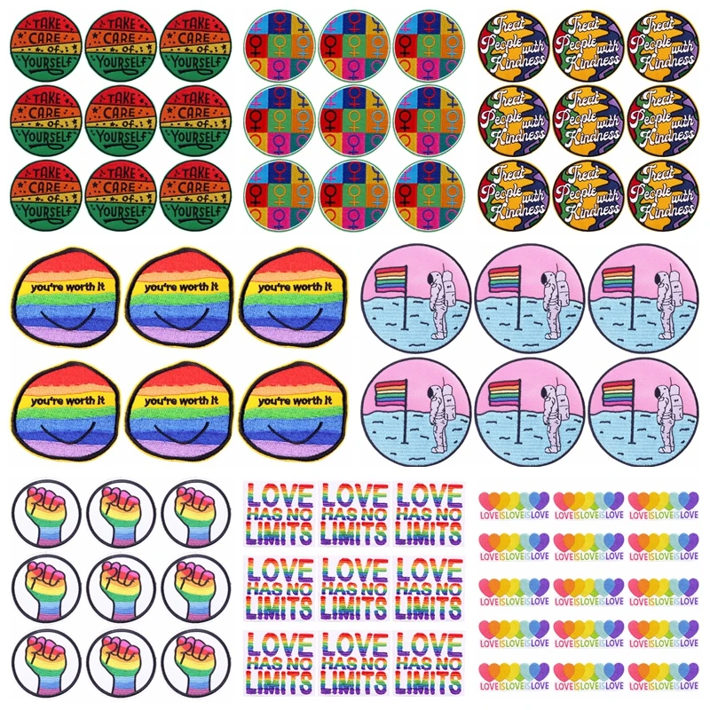 10PCs-Lot-Embroidered-Patch-Lgbt-Rainbow-Patches-For-Clothing-DIY-Iron ...