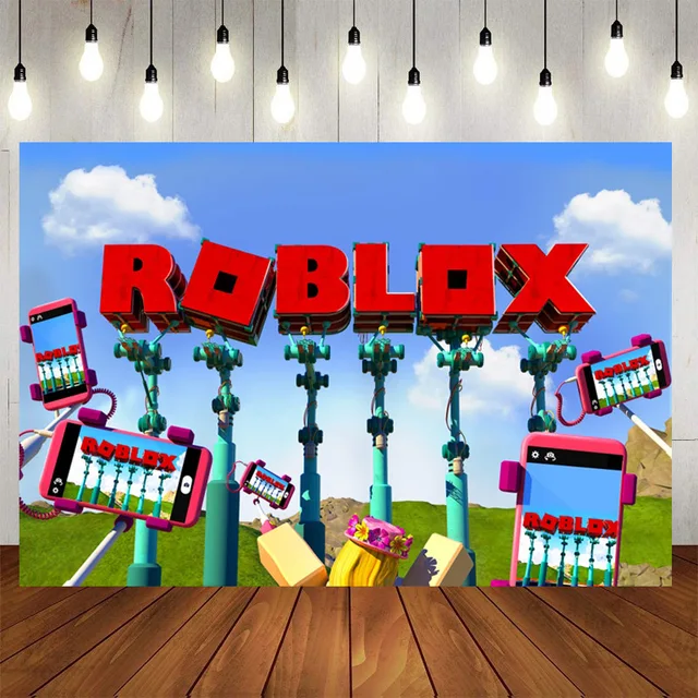 Roblox Game Shower Vinyl Customizable Backdrop Cloth Kids Birthday ...