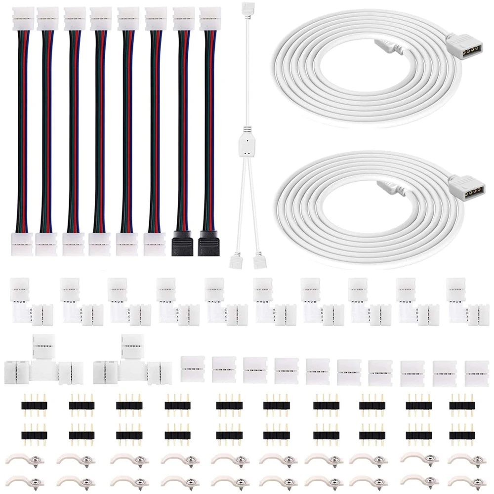 10mm-4-Pin-LED-Connector-Terminal-Splice-L-T-I-Shaped-Adapter ...