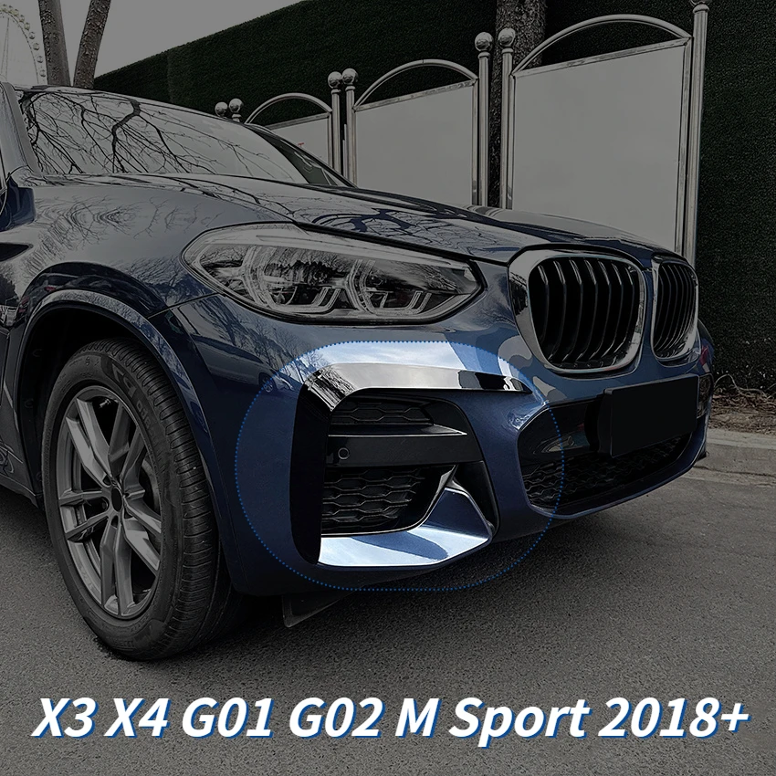 Gloss Black Car Front Bumper Lip Spoiler Fog Light Frames Cover Trim ...