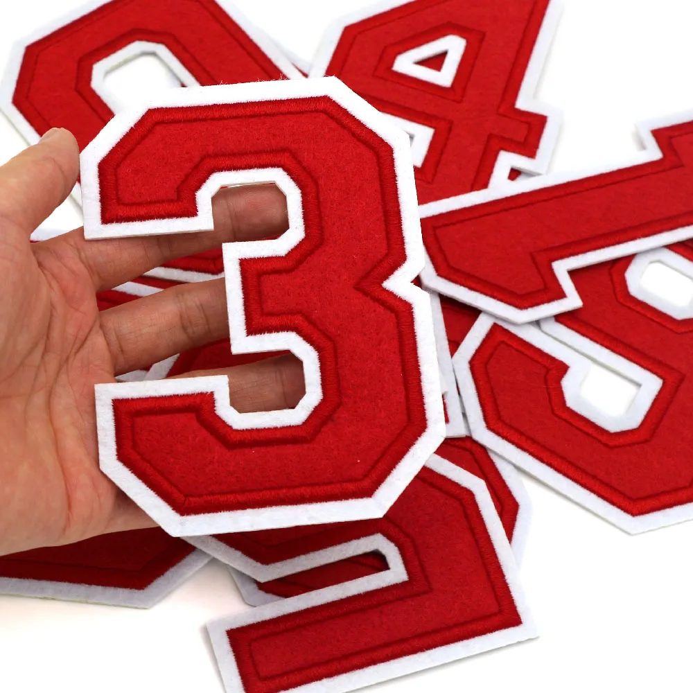1Pc-Big-Red-Number-Patch-0-9-Embroidered-Patches-For-Clothes-Hat ...