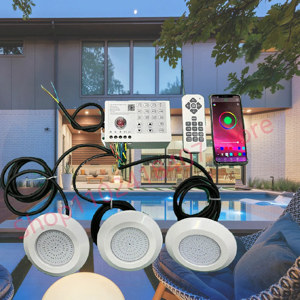 RGB-LED-Pool-Light-12W-Bluetooth-APP-Control-DC12V-Outdoor-Indoor ...