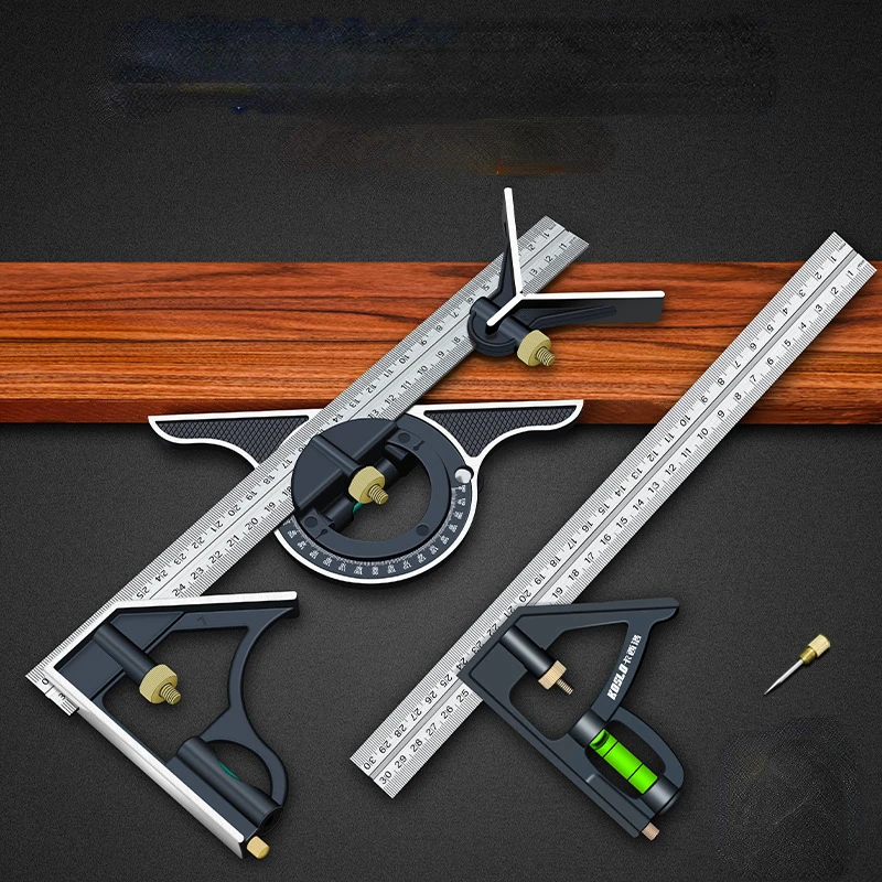 3-In-1-Square-Angle-Ruler-Set-Engineers-300mm-Adjustable-Multi ...
