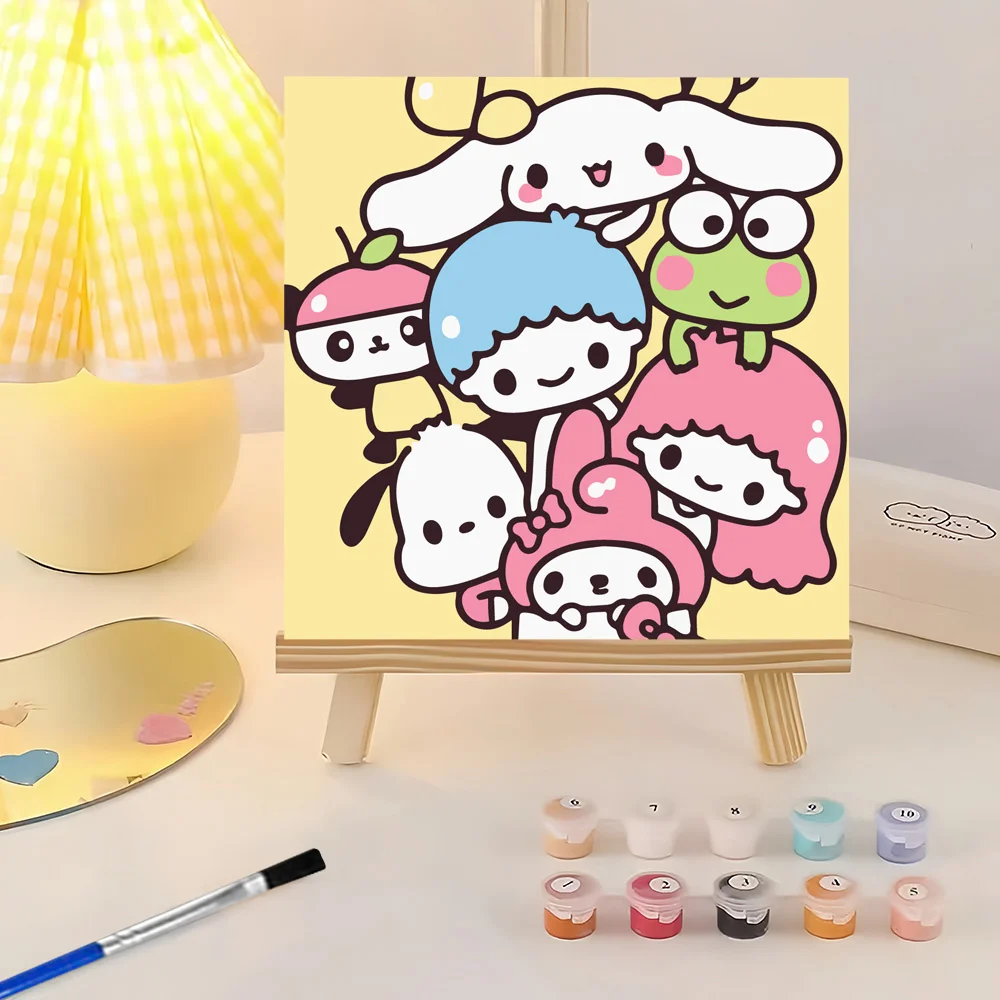 Sanrio-Drawing-By-Numbers-Cartoon-Little-Twin-Stars-Painting-By-Numbers ...