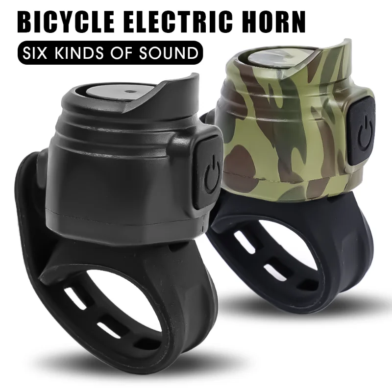 USB Rechargeable Bicycle Motorcycle Electric Bell Horn 6 Modes ...